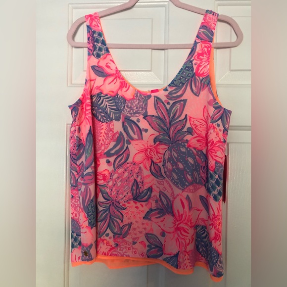 Lilly Pulitzer | Tops | Nwt Lilly Pulitzer Florin Sleeveless Top Pink ...